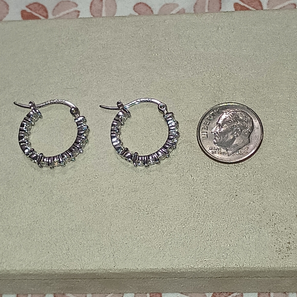 Jewelry | Cubic Zirconia Hoops Inside Out Sterling Silver Hoops | Poshmark